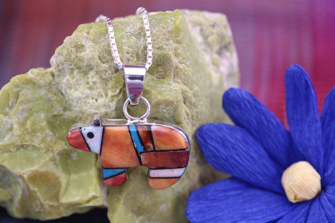 Handmade Spiny Oyster Shell Native American Pendant by Navajo Artist ...