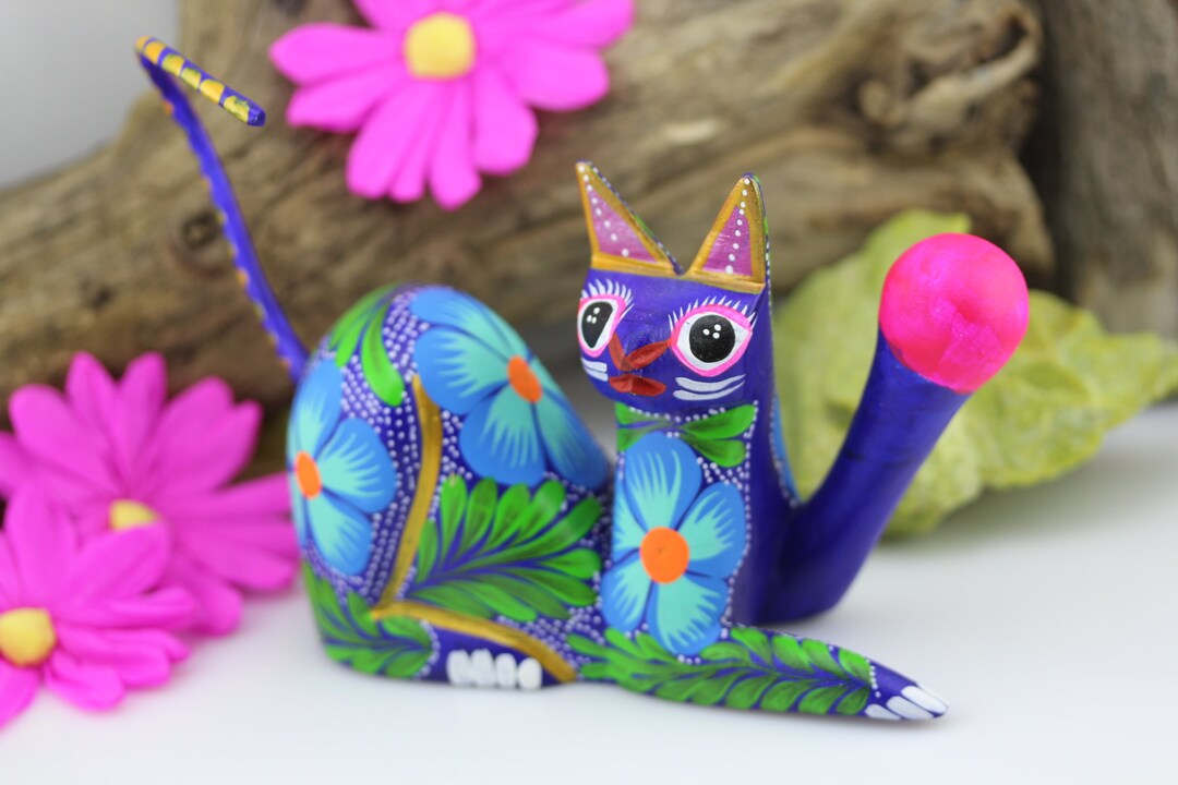 Cat "alebrije" Hand Carved and Painted by Oscar Carillo - Etsy