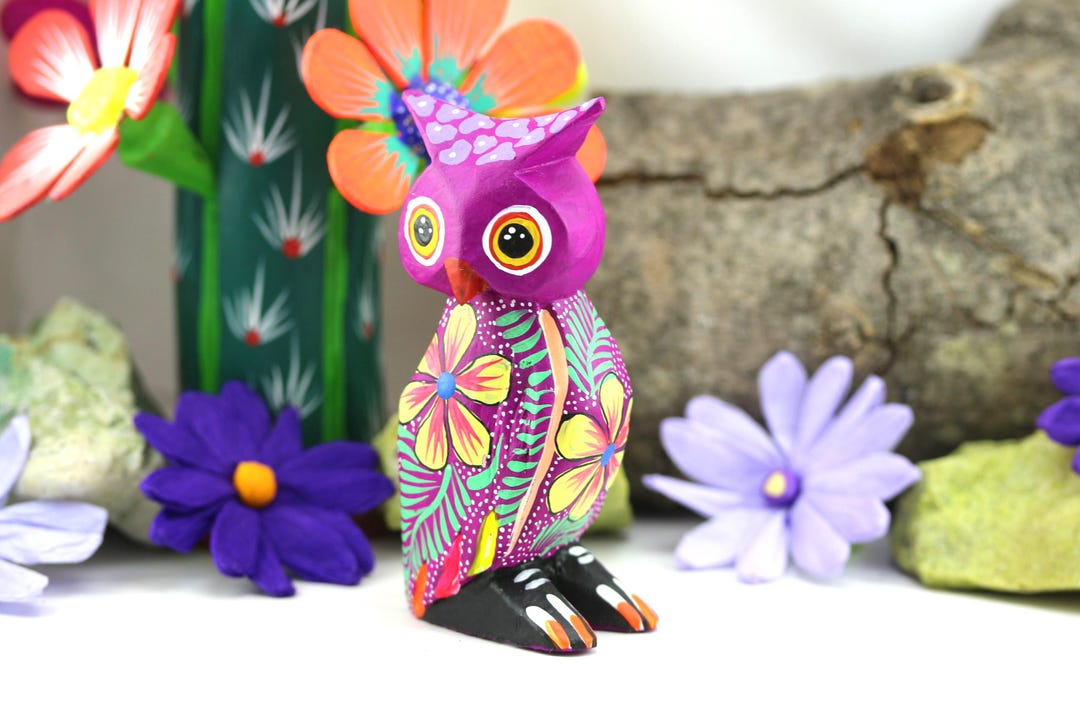 Owl alebrije Hand Carved and Painted by Oscar Carillo - Etsy