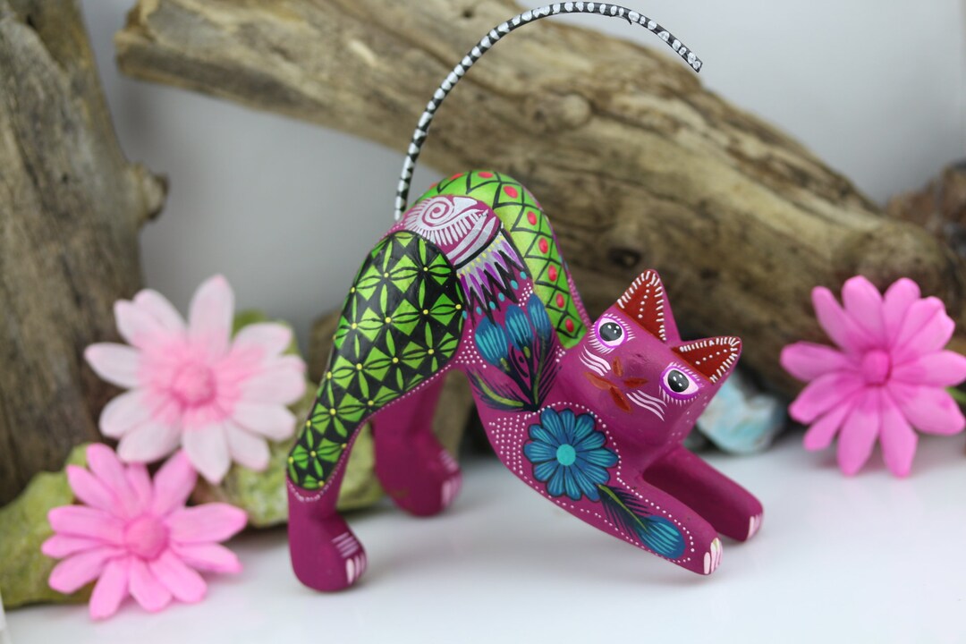 Cat "alebrije" Hand Carved and Painted by Oscar Carillo - Etsy