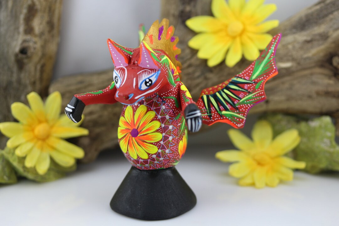 Cat Dragon "alebrije" Hand Carved and Painted by Oscar Carillo - Etsy