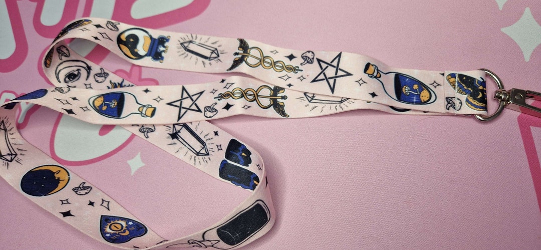 Witchy Gothic Occult Moth Mushroom Lanyard - Etsy