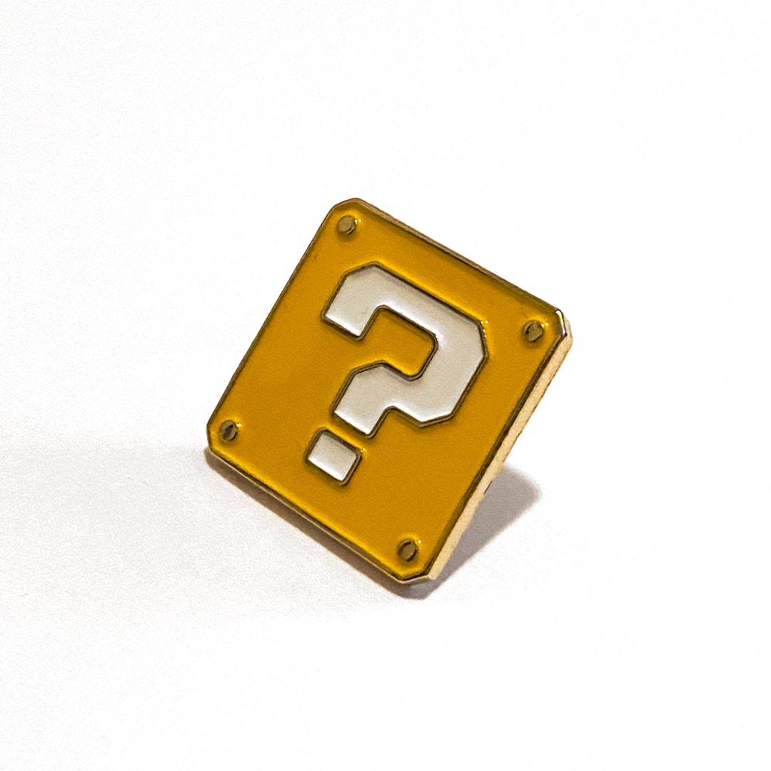 Super Mario Question Block — Retro Nintendo Gaming Enamel Pin - Etsy
