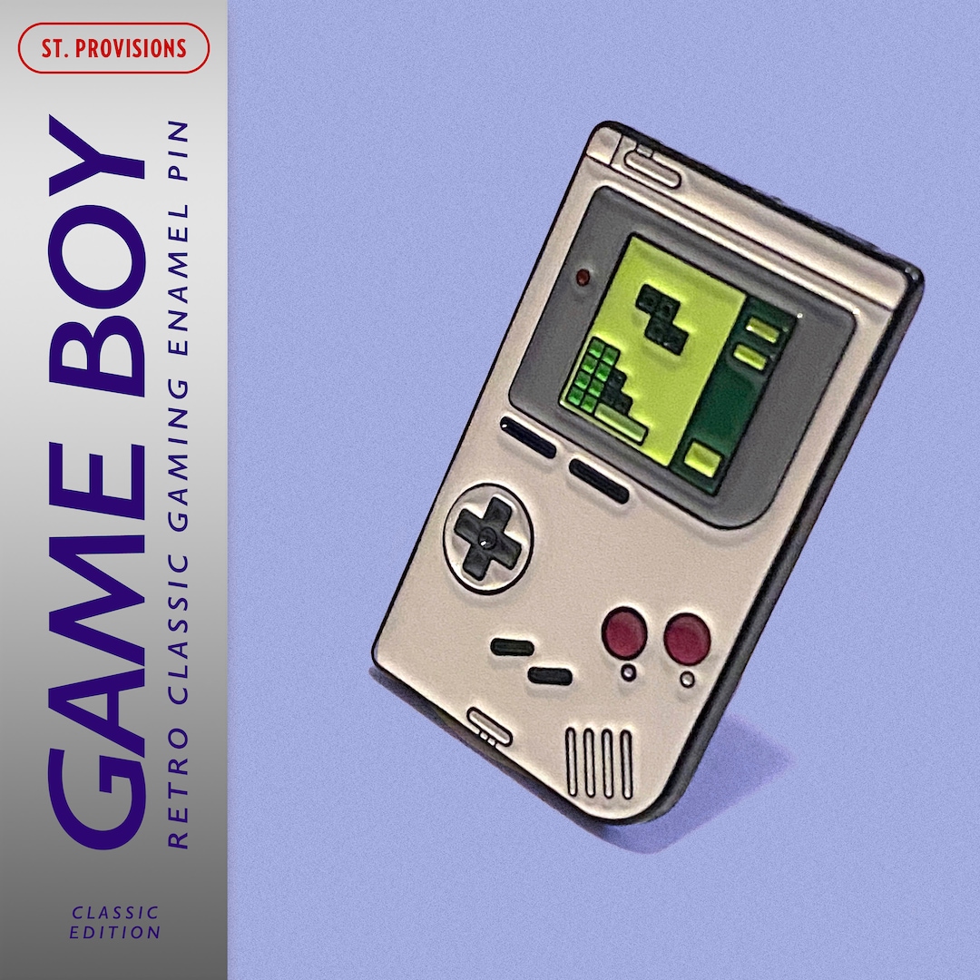 Game Boy Retro Video Games Logo Pin— Classic Nintendo Gameboy 90s ...