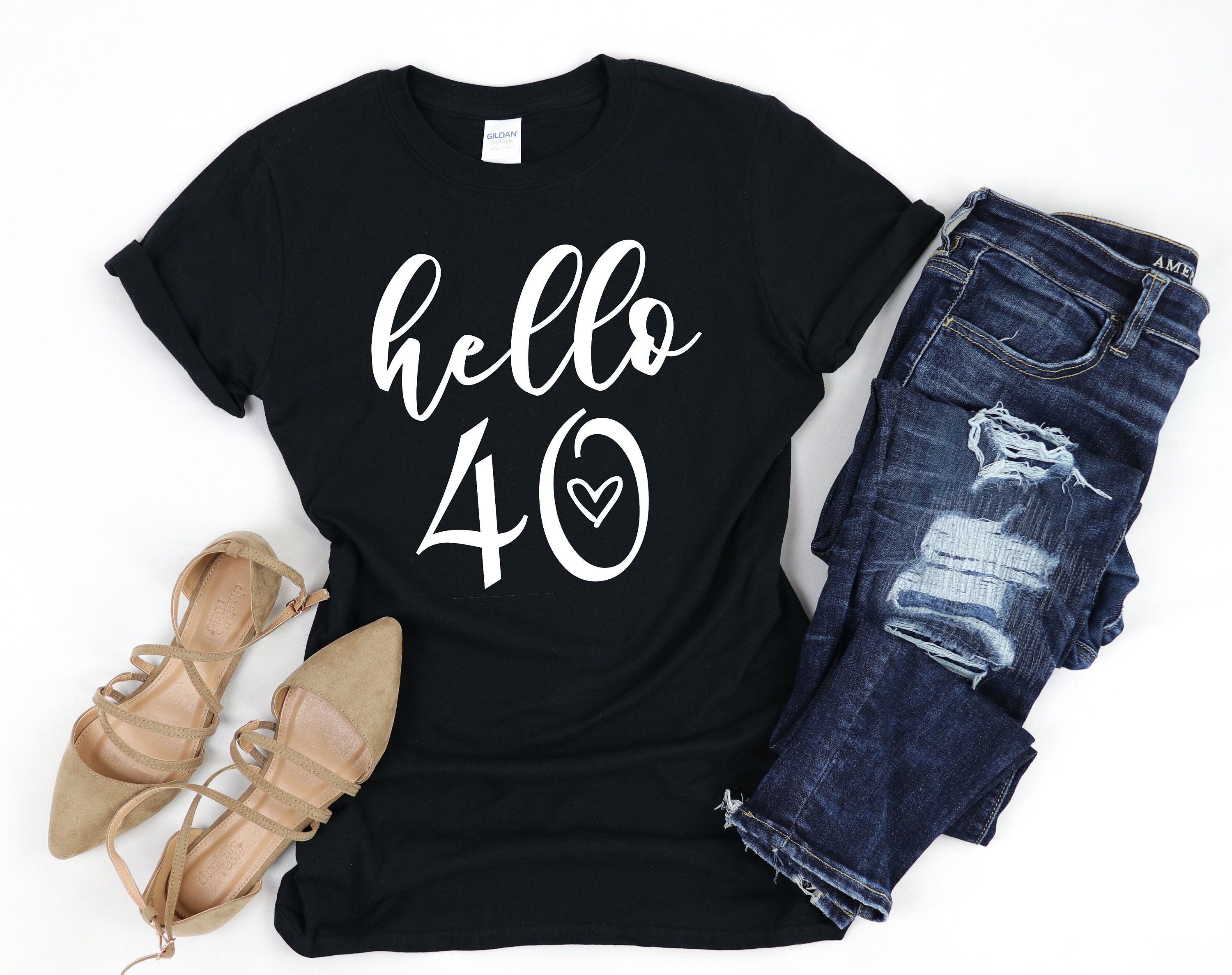 Hello 40 Shirt 40th Birthday T-Shirt Birthday Tee Birthday | Etsy