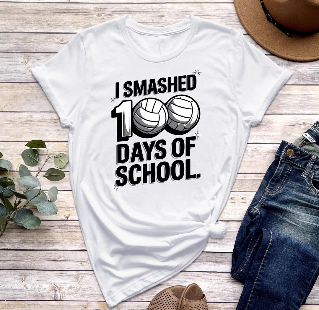 I Smashed 100 Days of School Volleyball Youth Shirt, Celebration Tee - Etsy