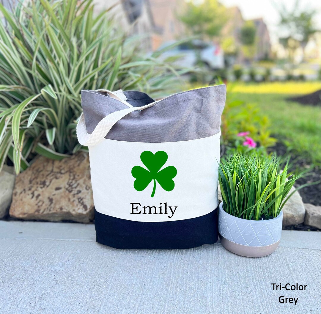 Custom Shamrock Bag, Lucky Shamrock Totes, Personalized St.patricks Day ...