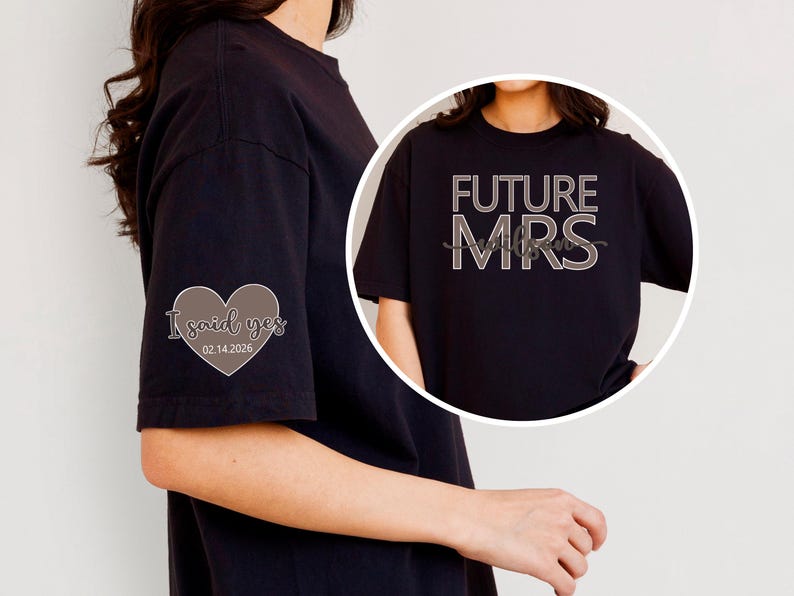 Future Mrs Shirt, Personalized Bride Tee, Custom Last Name Wedding Top ...