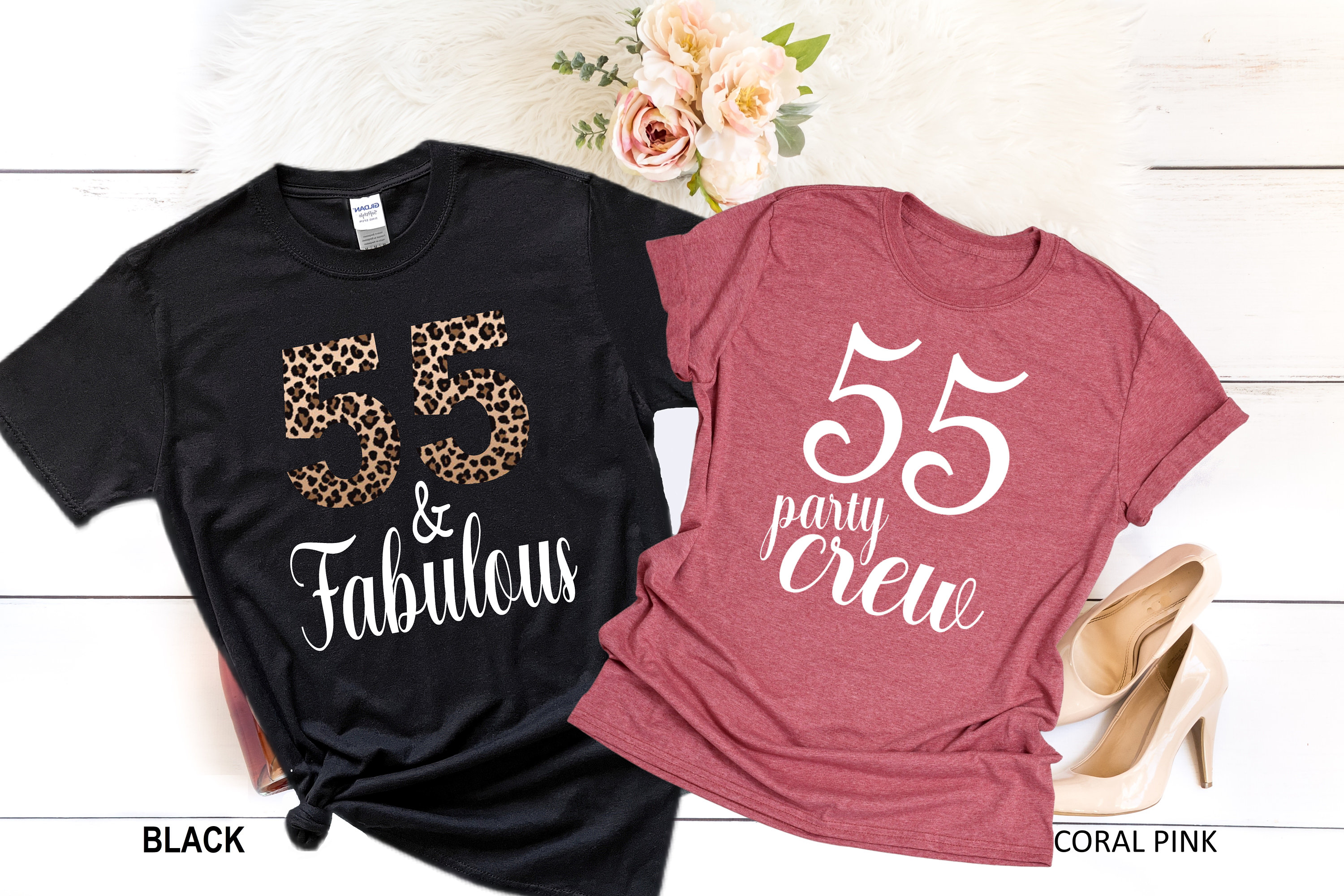 55th Birthday Shirt, 55th and Fabulous Shirt, 55 Party Crew Shirt,55th ...