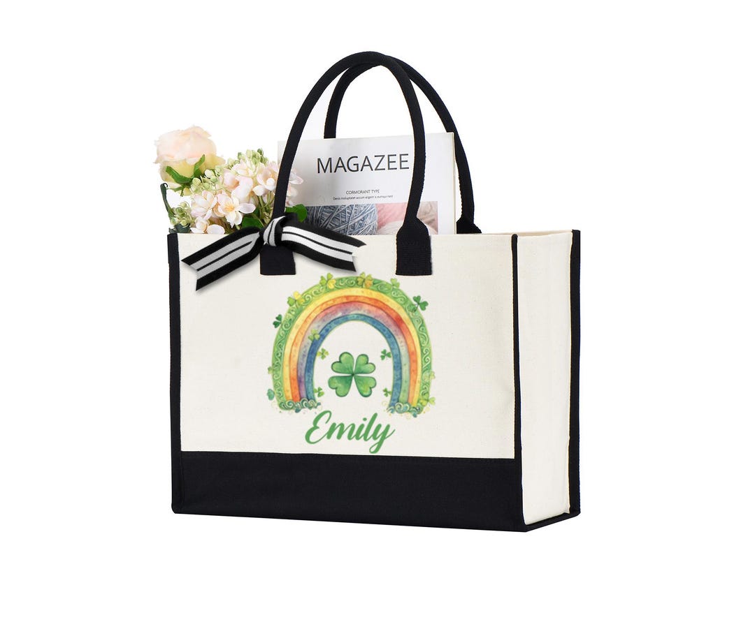 Custom Shamrock Irish Bag, Personalized Shamrock Gift Bag, St Patrick's ...