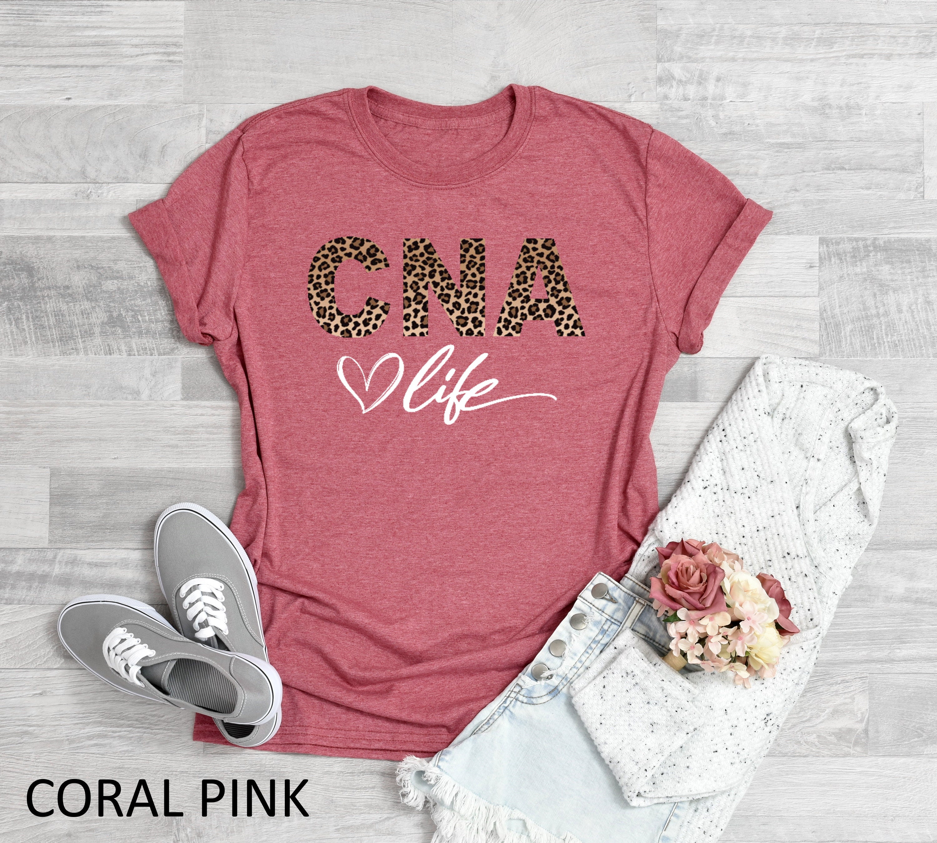 Cna Shirt Cna Life Nursing Assistant Shirt Cute Leopard Etsy