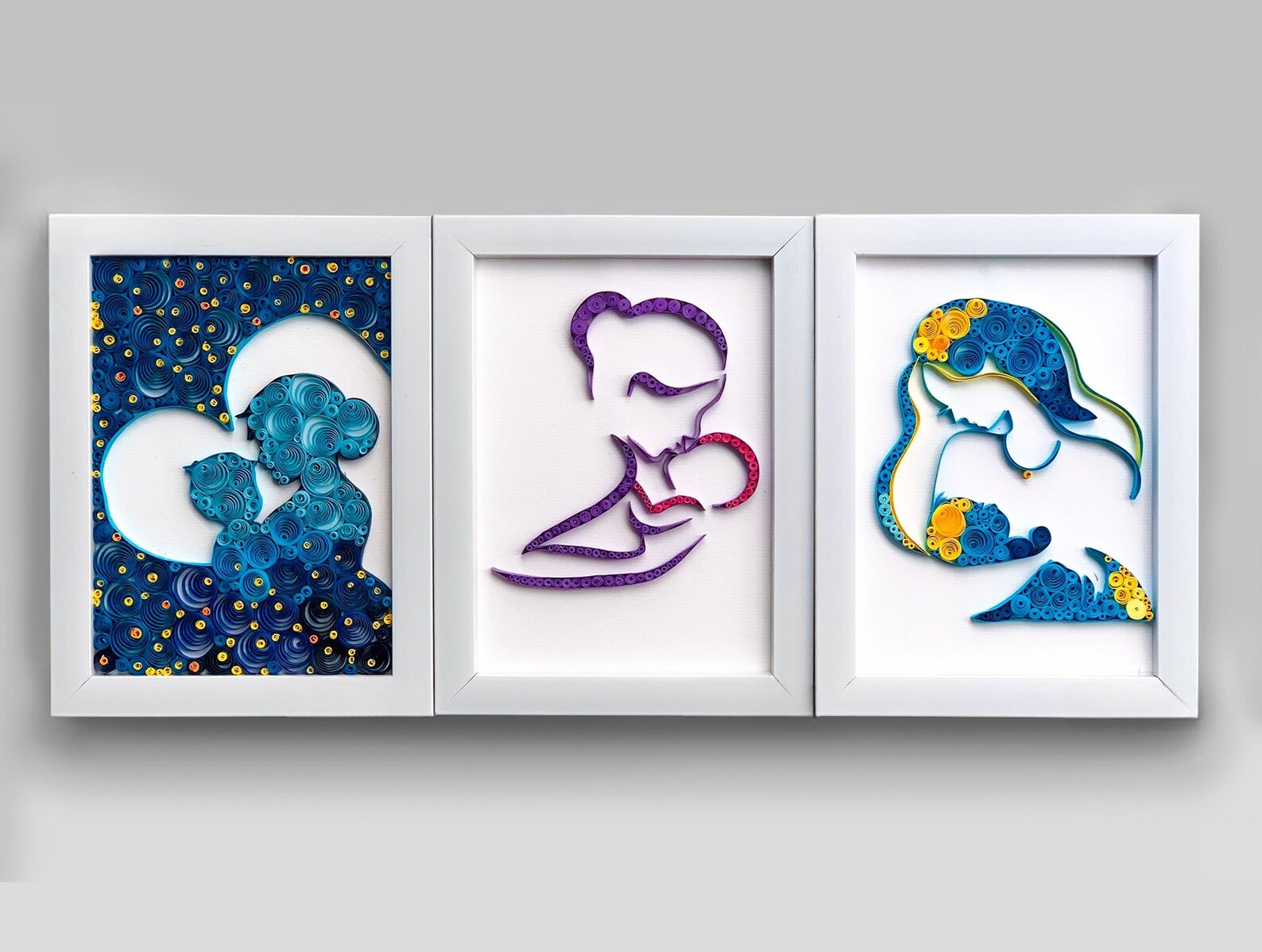 PAPER QUILLING ART, Frameable Wall Art, I Love You Mom Quilling, Home ...