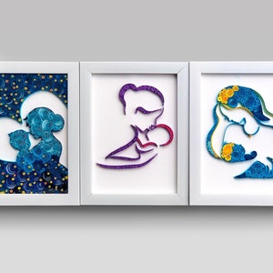 PAPER QUILLING ART, Frameable Wall Art, I Love You Mom Quilling, Home ...