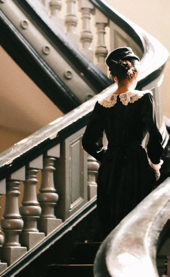 Linen Victorian Midi Dress: Edwardian Cottagecore Lace Fit and Flare - Etsy