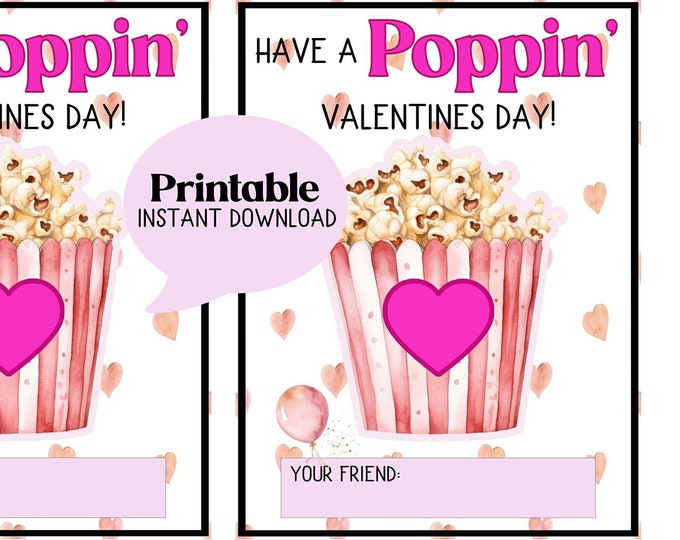 Valentine Card, Printable Valentine Card,valentines Day Printable,class ...