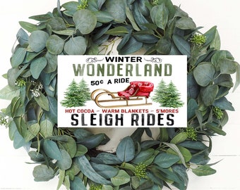 Christmas Signs for Wreath Winter Wonderland Wreath Sign | Etsy