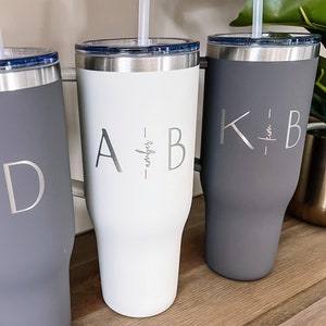 Personalized Monogram Tumbler: Laser Engraved 40 Oz Insulated Stainless ...