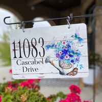 Classic Oval Double-sided Hanging Address Plaque, TWO Line Hanging ...