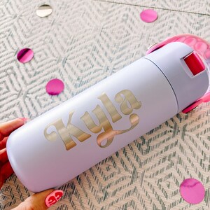 Engraved Water Bottle With Straw,personalized Kids Water Bottle With ...