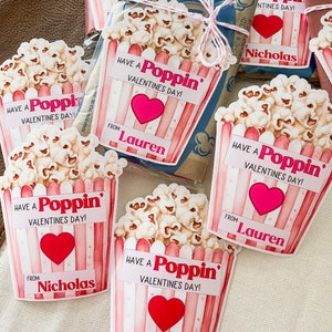Valentine Popcorn Stickers,valentine's Day Stickers, Boy Girl Kids ...