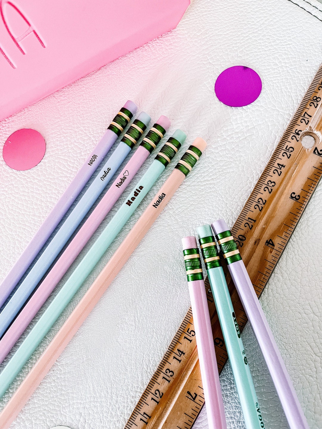 Pastel Personalized Pencils: Laser Engraved #2 Pencil Set - Etsy