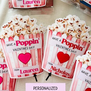 Valentine Popcorn Stickers,valentine's Day Stickers, Boy Girl Kids ...