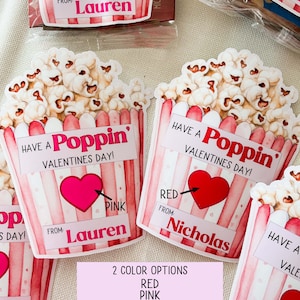 Valentine Popcorn Stickers,valentine's Day Stickers, Boy Girl Kids ...