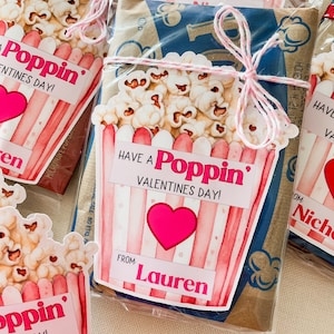 Valentine Popcorn Stickers,valentine's Day Stickers, Boy Girl Kids ...