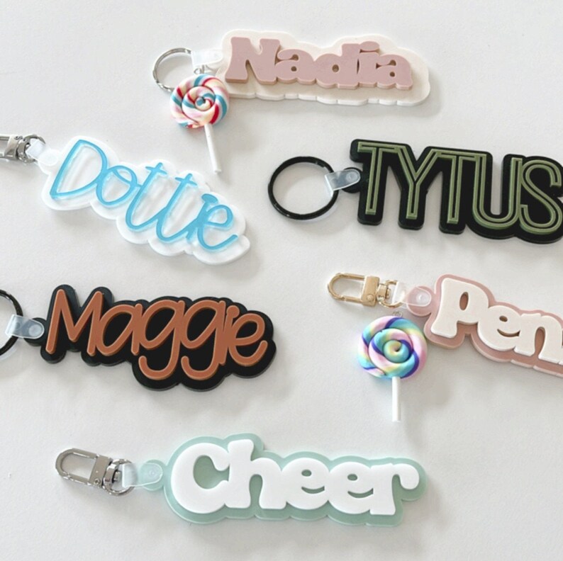 Acrylic Keychain Bag Tag Acrylic Tag 3d Keychain Name Tag - Etsy