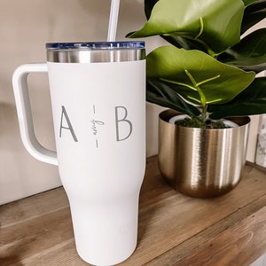 Personalized Monogram Tumbler: Laser Engraved 40 Oz Insulated Stainless ...