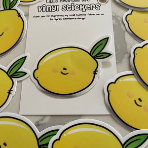 Lemon Slice Sticker // Lemon Decal // Funny Lemon Sticker // Cute Fruit ...