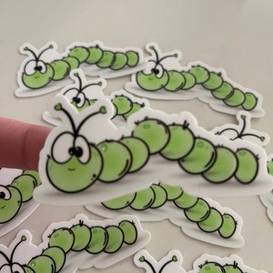 Cute Caterpillar Vinyl Sticker // Worm Sticker // Bugs // Fuzzy ...