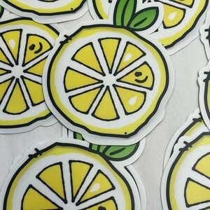 Lemon Slice Sticker // Lemon Decal // Funny Lemon Sticker // Cute Fruit ...