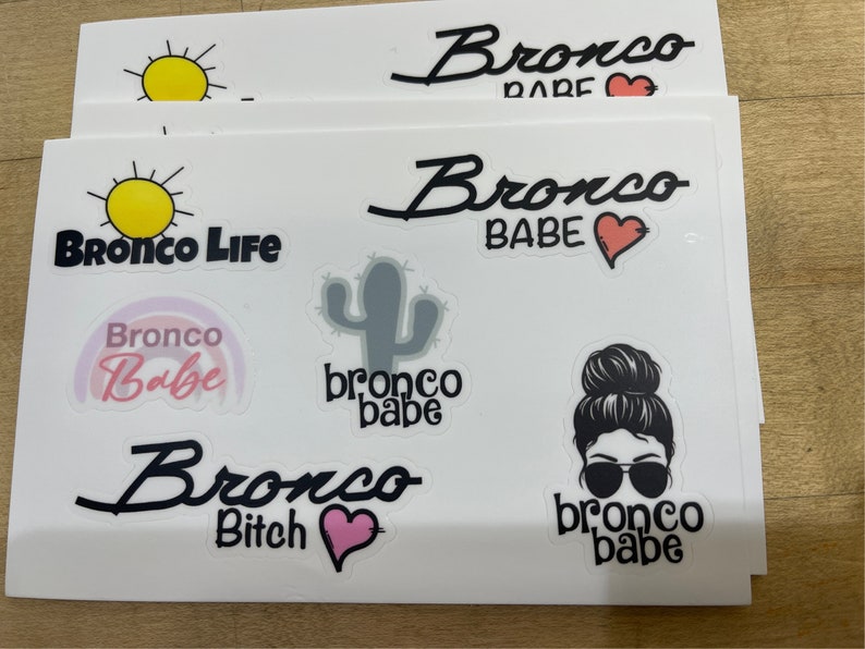 Favourites Set ! Bronco Babe Set of Stickers Messy Bun Girl Vinyl ...