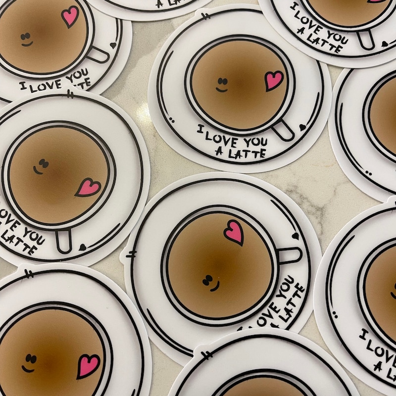 Latte Sticker - Etsy