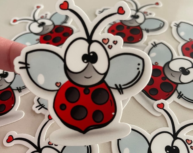 Cute Red Lady Bug Sticker // Ladybug Sticker // Cute Ladybug - Etsy