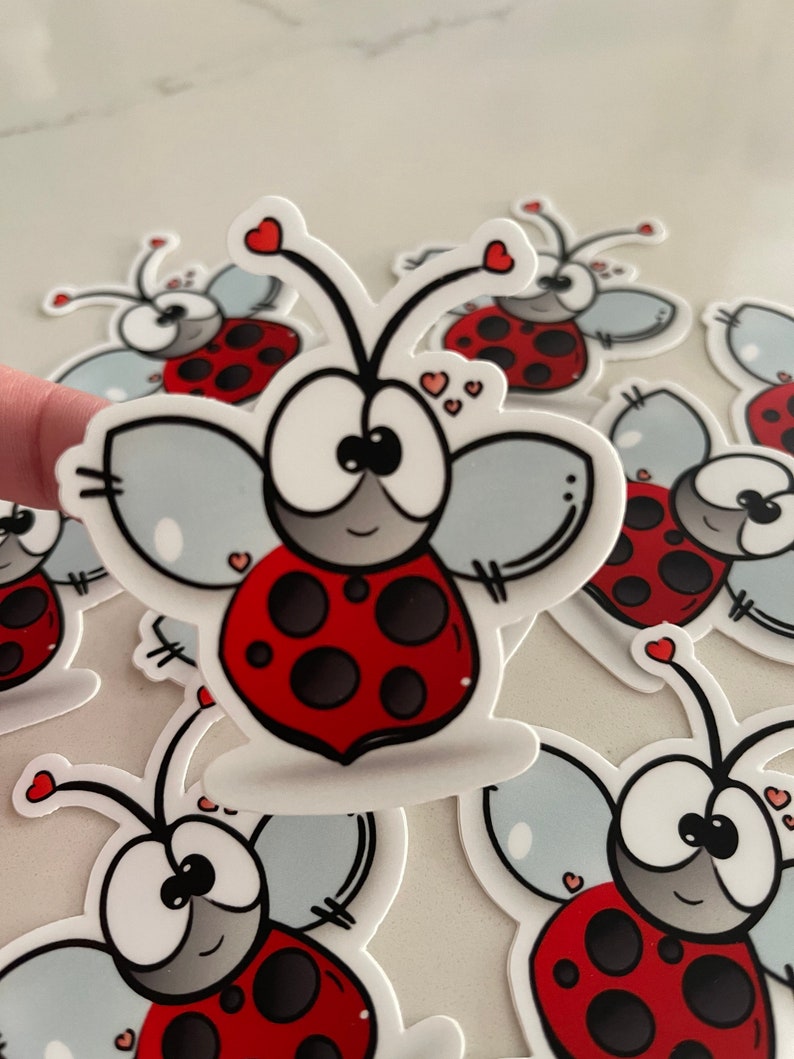 Cute Red Lady Bug Sticker // Ladybug Sticker // Cute Ladybug - Etsy