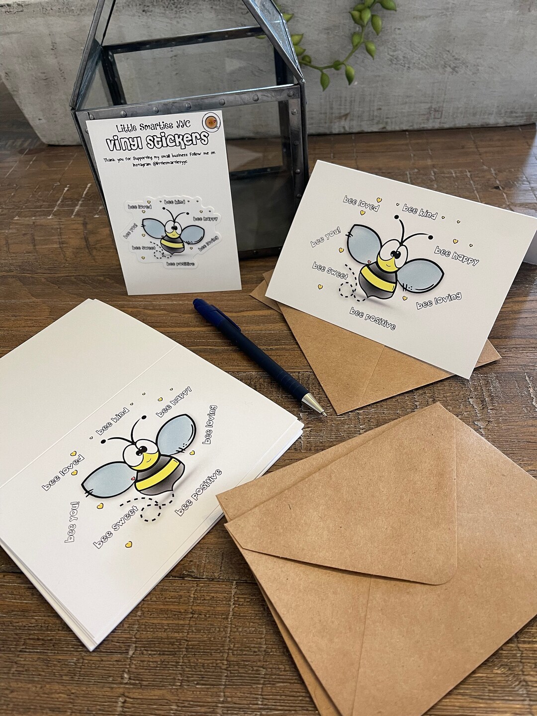 Positivity Bee Card // Honey Bee Card // Love Card Card // Cute Mothers ...