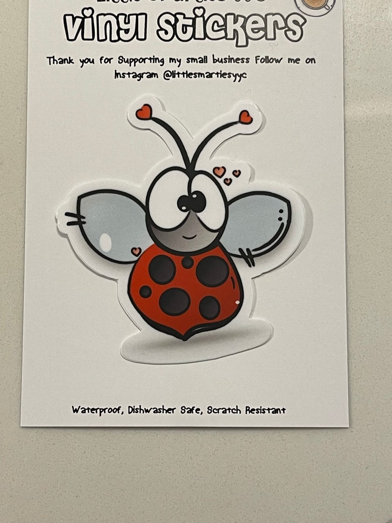 Cute Red Lady Bug Sticker // Ladybug Sticker // Cute Ladybug - Etsy