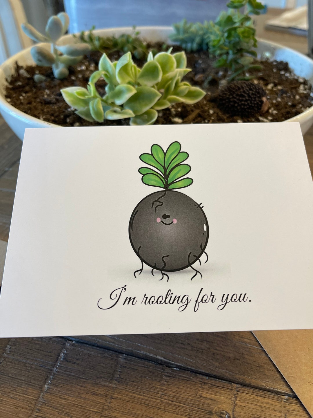Rooting for You / Plant Succulent Root Card/plant Card/cute Greeting ...