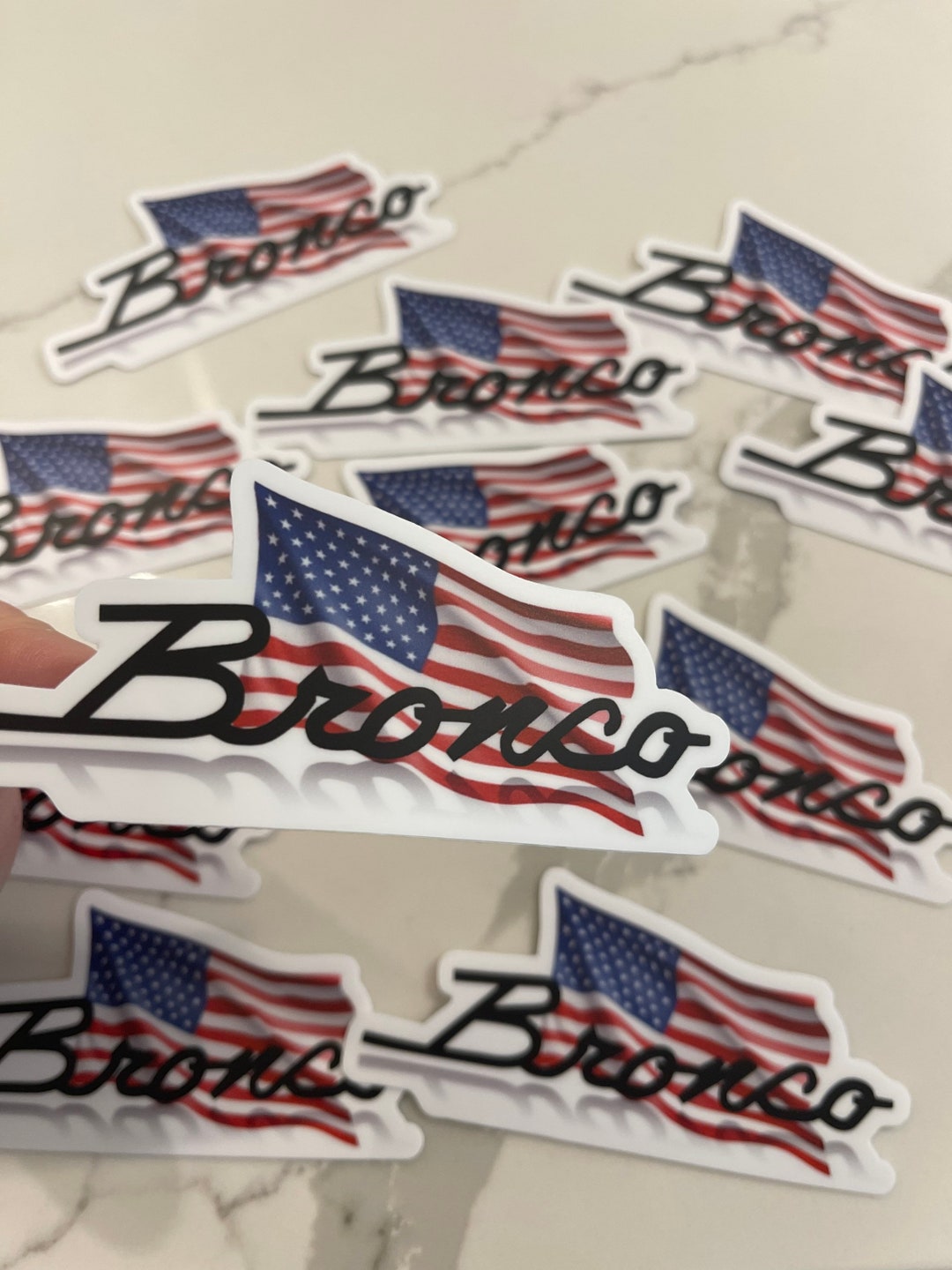 Bronco USA Flag Vinyl Sticker 4”/ Bronco USA Sticker / Bronco American ...