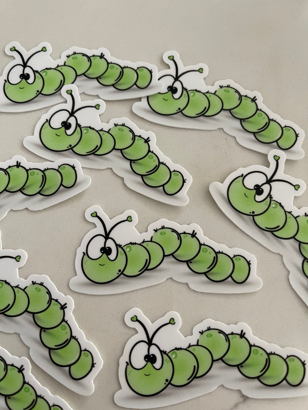 Cute Caterpillar Vinyl Sticker // Worm Sticker // Bugs // Fuzzy ...
