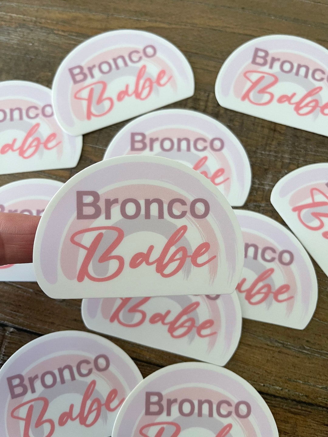 Bronco Babe Rainbow Vinyl Sticker // Pink Rainbow Babe Sticker ...