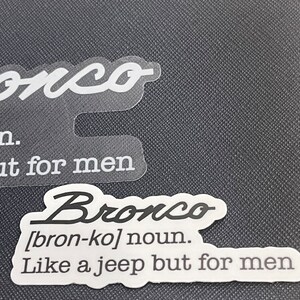 Black on White Bronco Classic Script Vinyl Sticker Dictionary // Ford ...