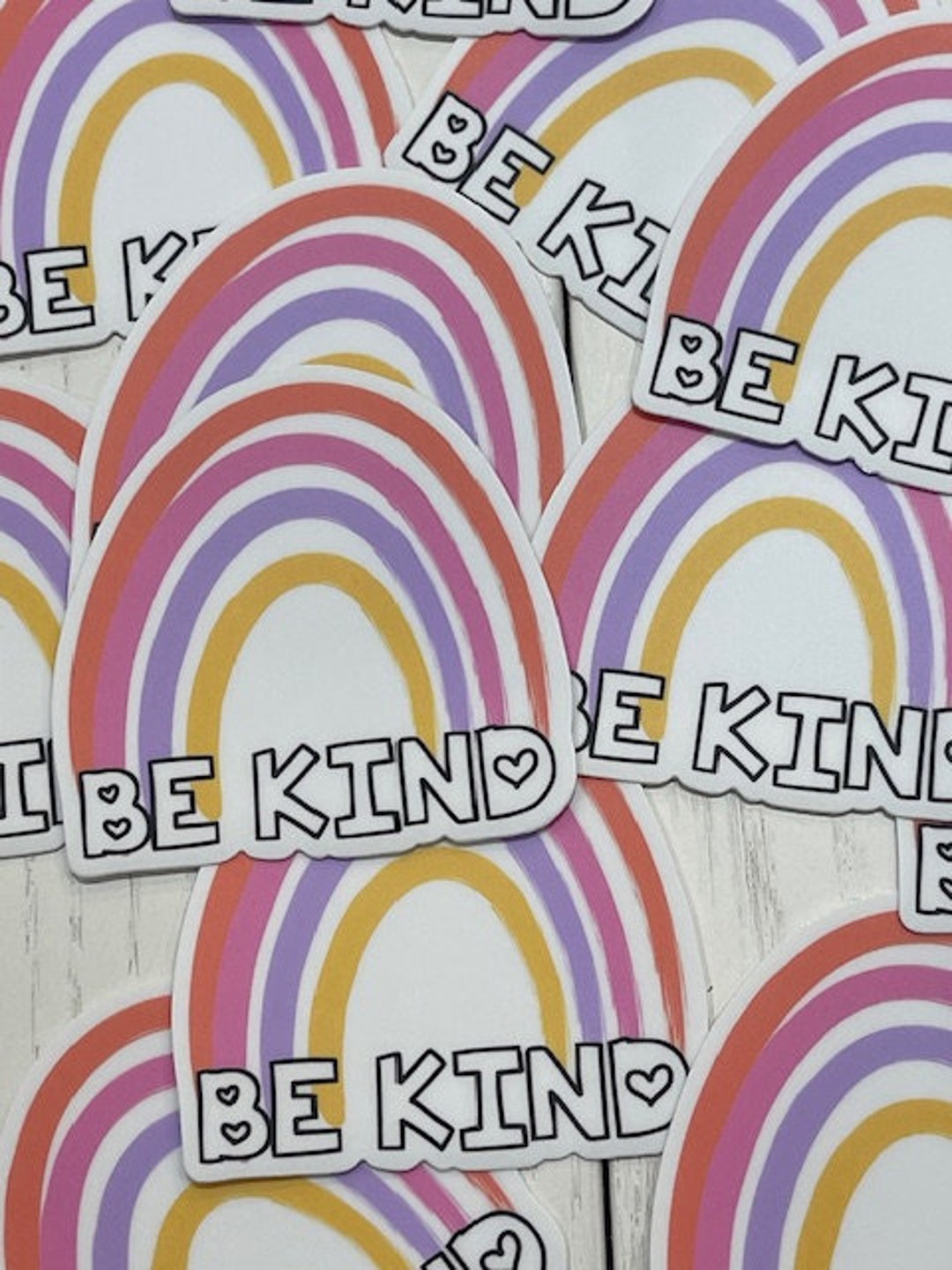 Be Kind Rainbow Vinyl Sticker // Be Kind Sticker // Be Happy Vinyl ...