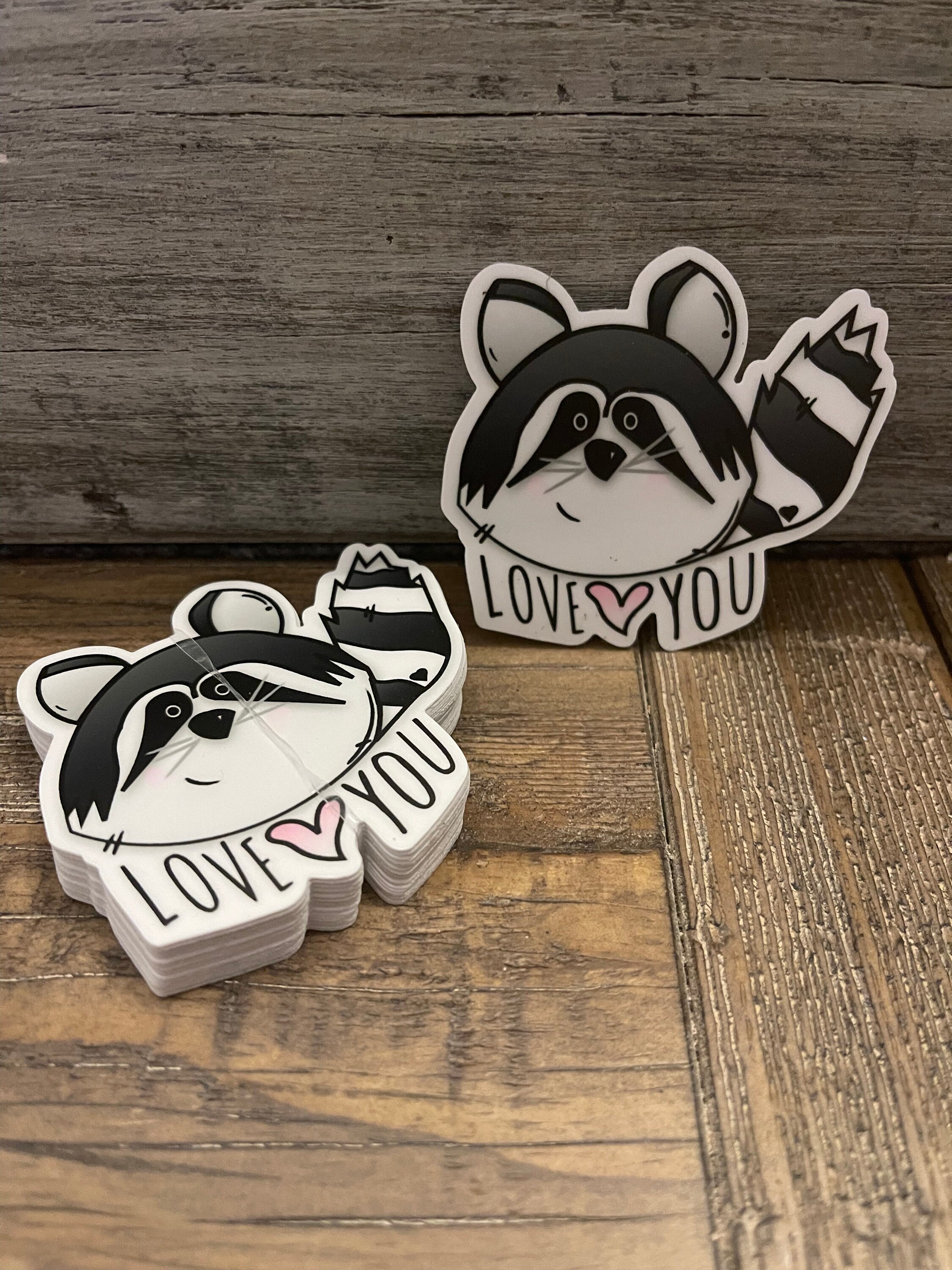 Cute Racoon Love Vinyl Sticker - Etsy