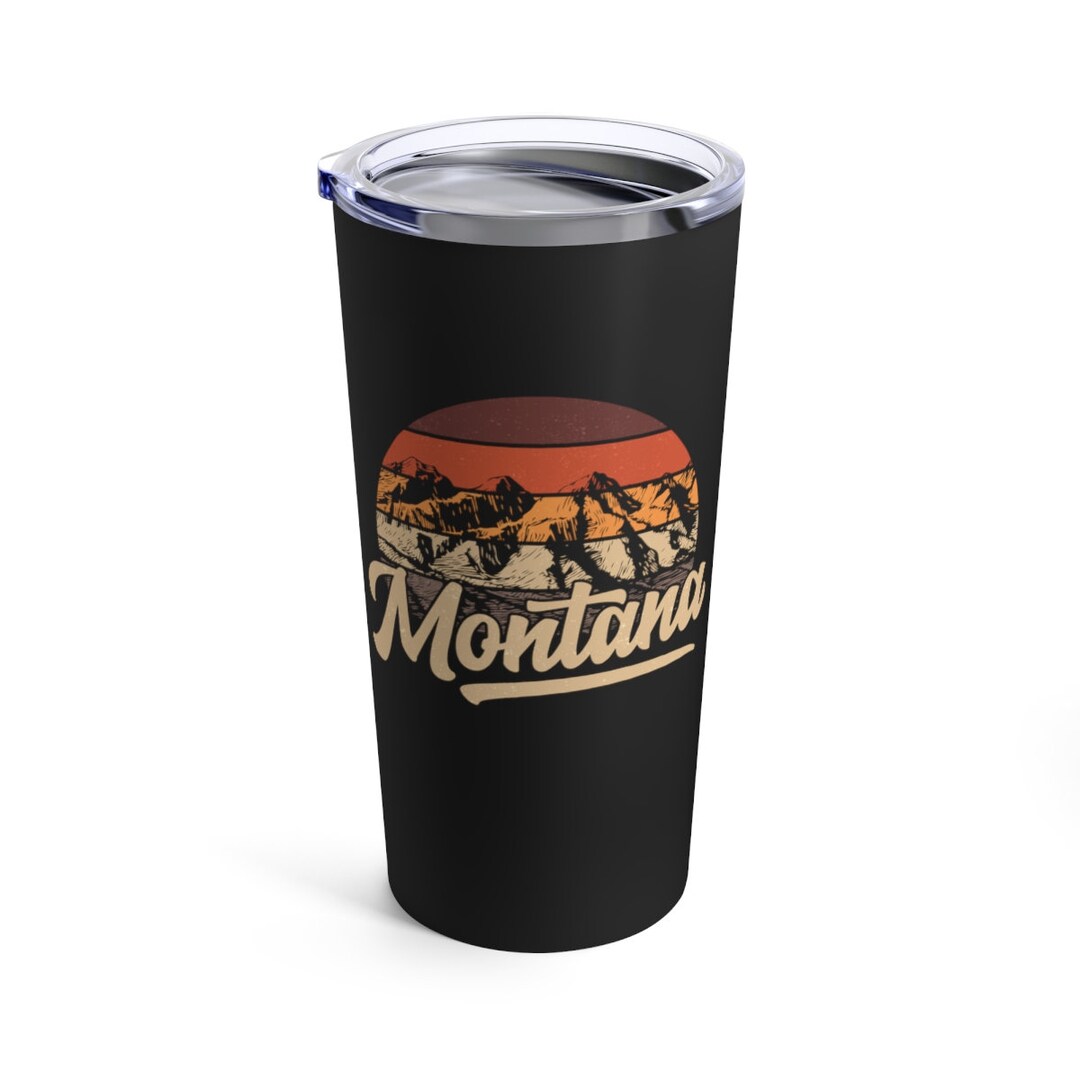 Montana Mountains 20oz Tumbler Insulated Metal Coffee Mug Drink ...