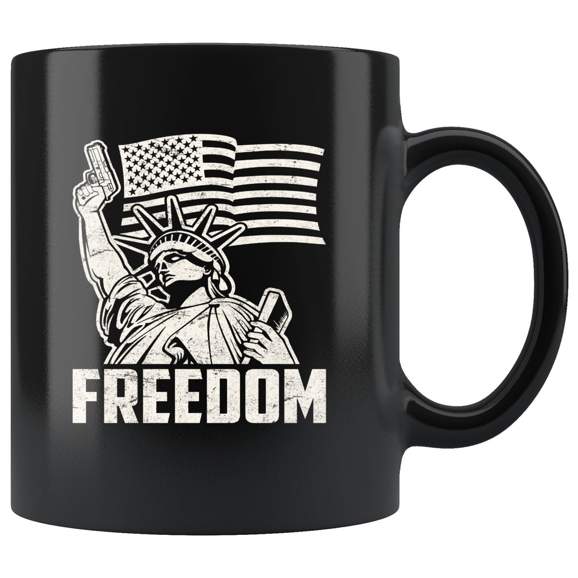 2nd Amendment Statue of Liberty Holding a Gun Freedom America American ...