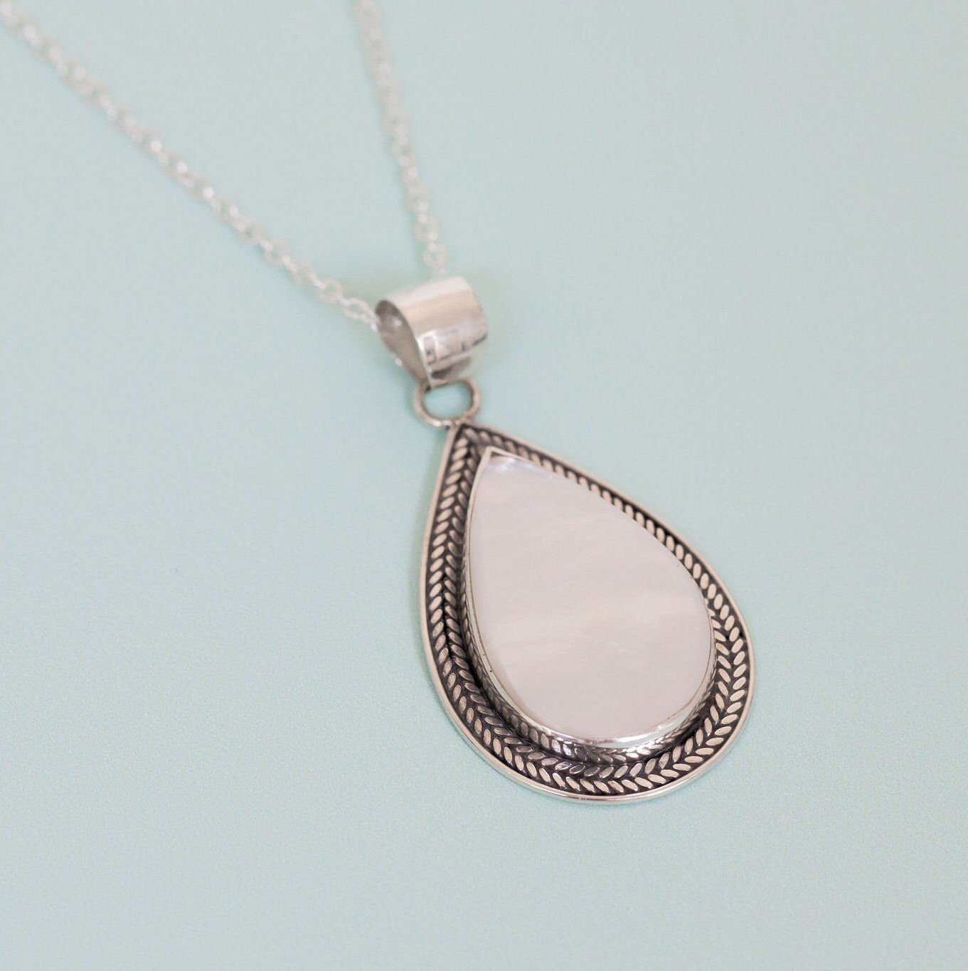 Silver shell necklace natural shell necklace shell pearl | Etsy