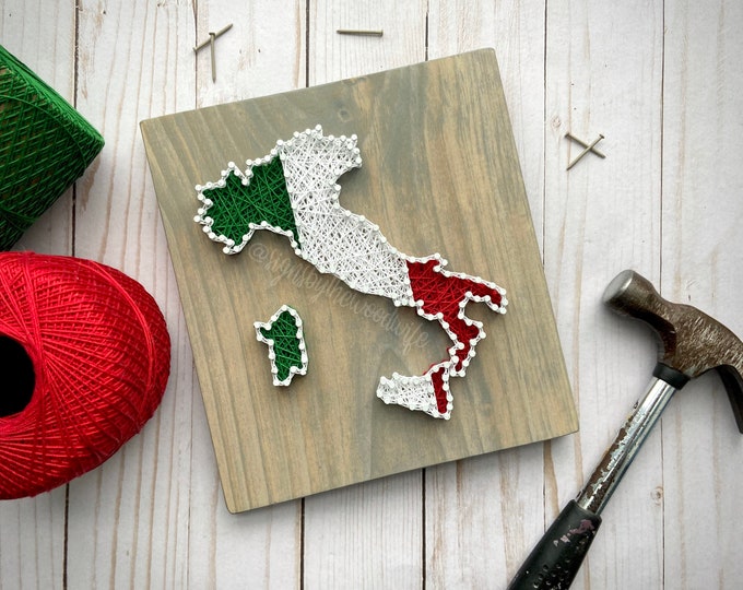 Italian Flag String Art Sign | Italy Outline Sign | Italia Decor ...